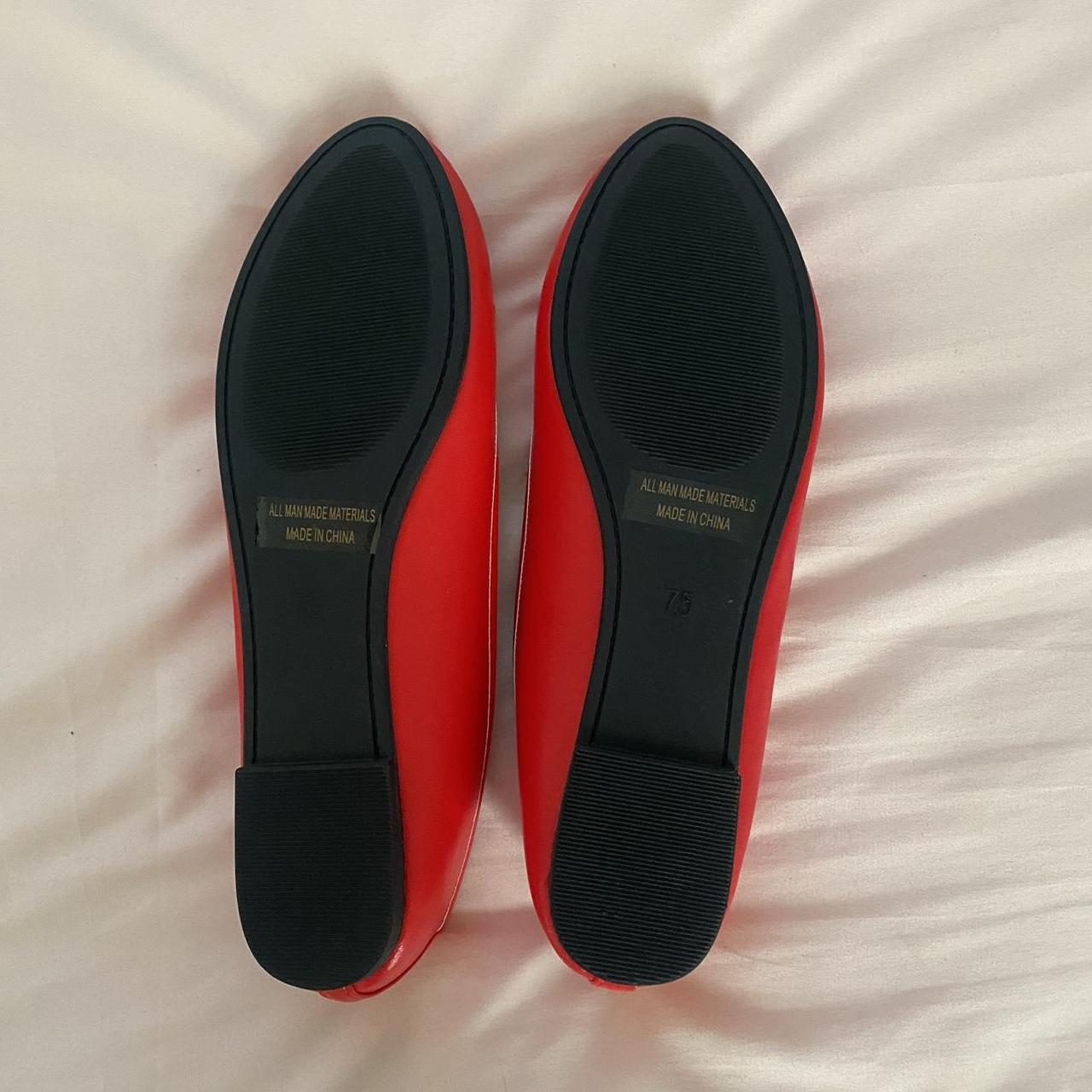 Bright red ballet flats♥️ so adorable also never worn... - Depop