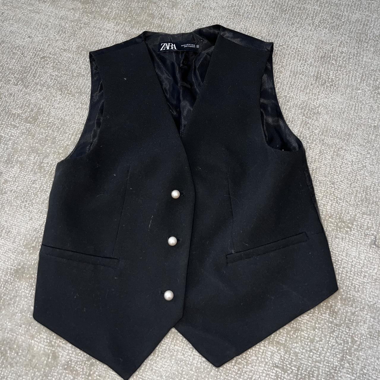 zara vest with pearl buttons - Depop