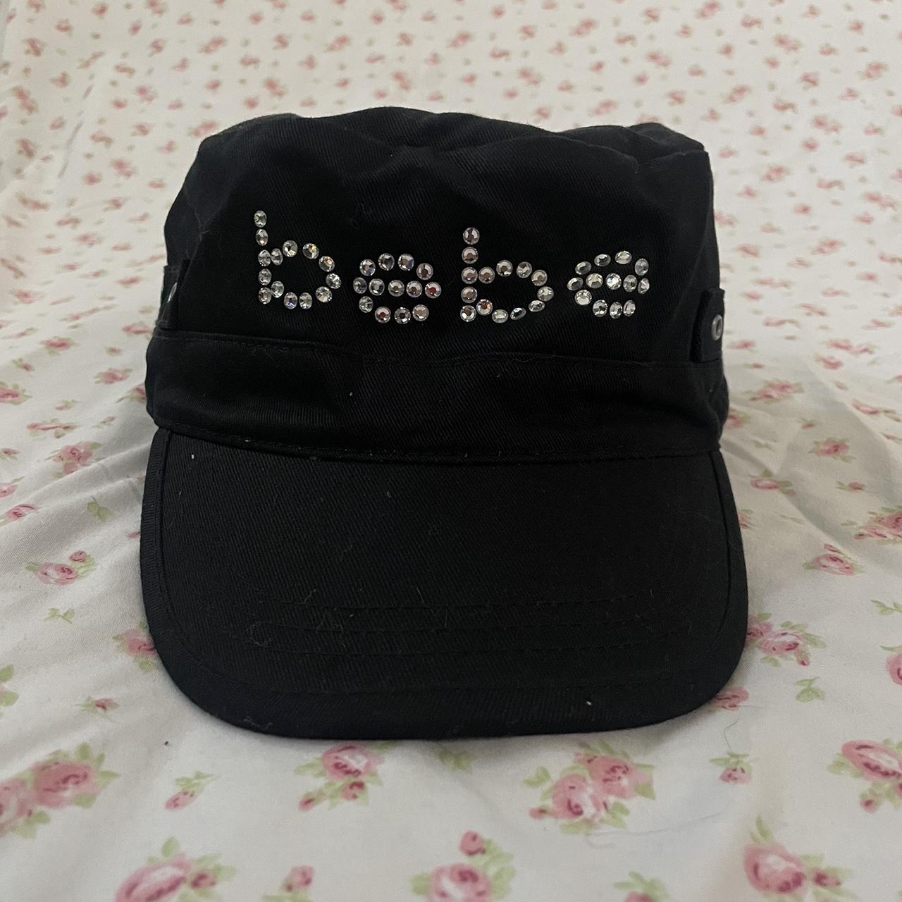 super cute y2k bedazzled bebe hat in great... - Depop