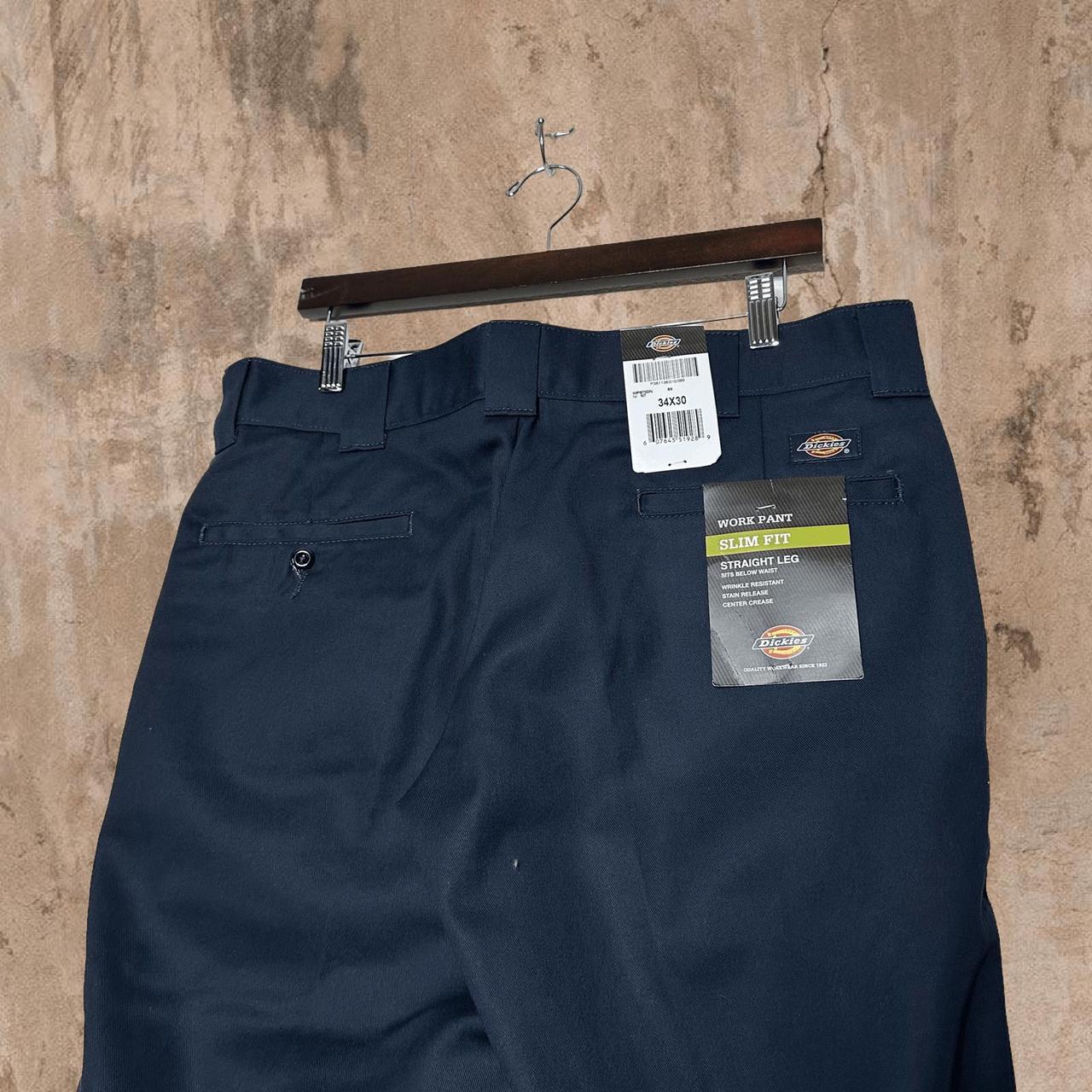 Navy Blue Dickies Work Khakis Pants Slim Fit Flat Depop