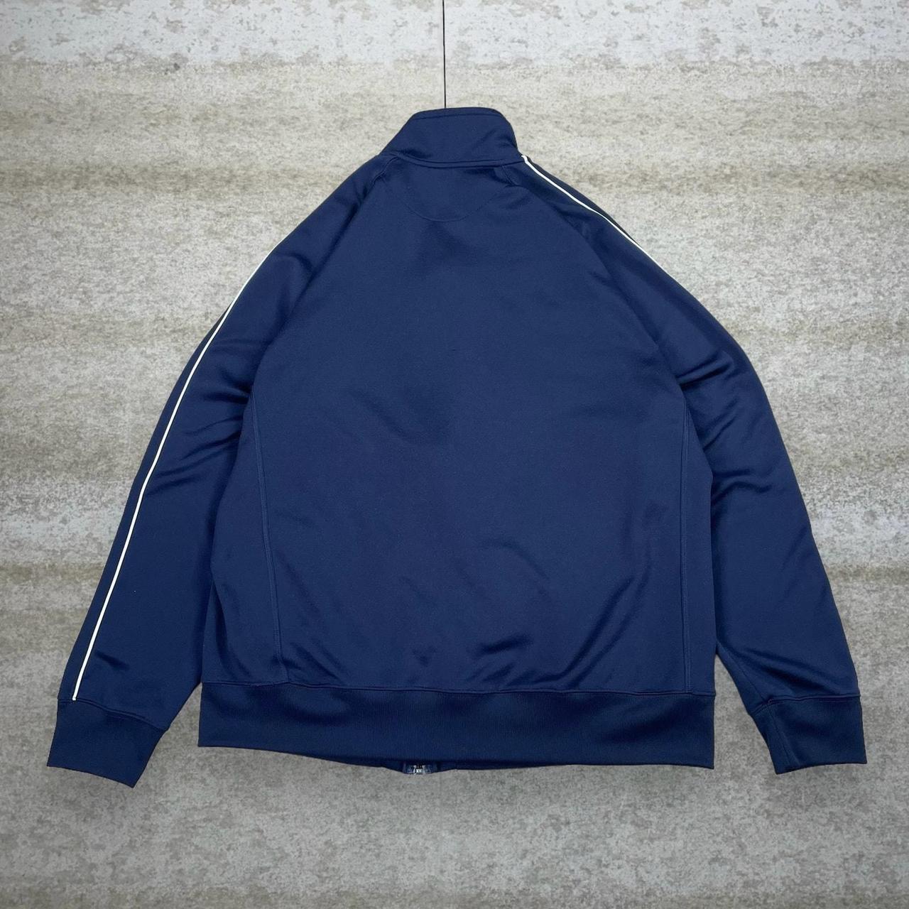 Navy Blue Nike Track Jacket White Swoosh Full Zip... | Depop