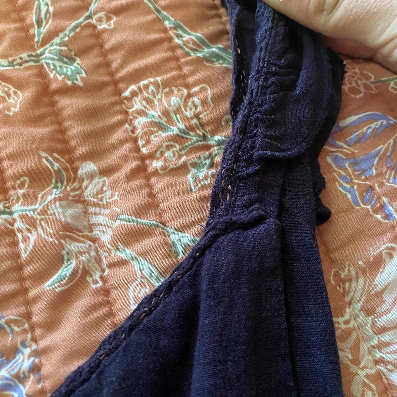 Brandy navy front tie Lacey top -in perf condition... - Depop