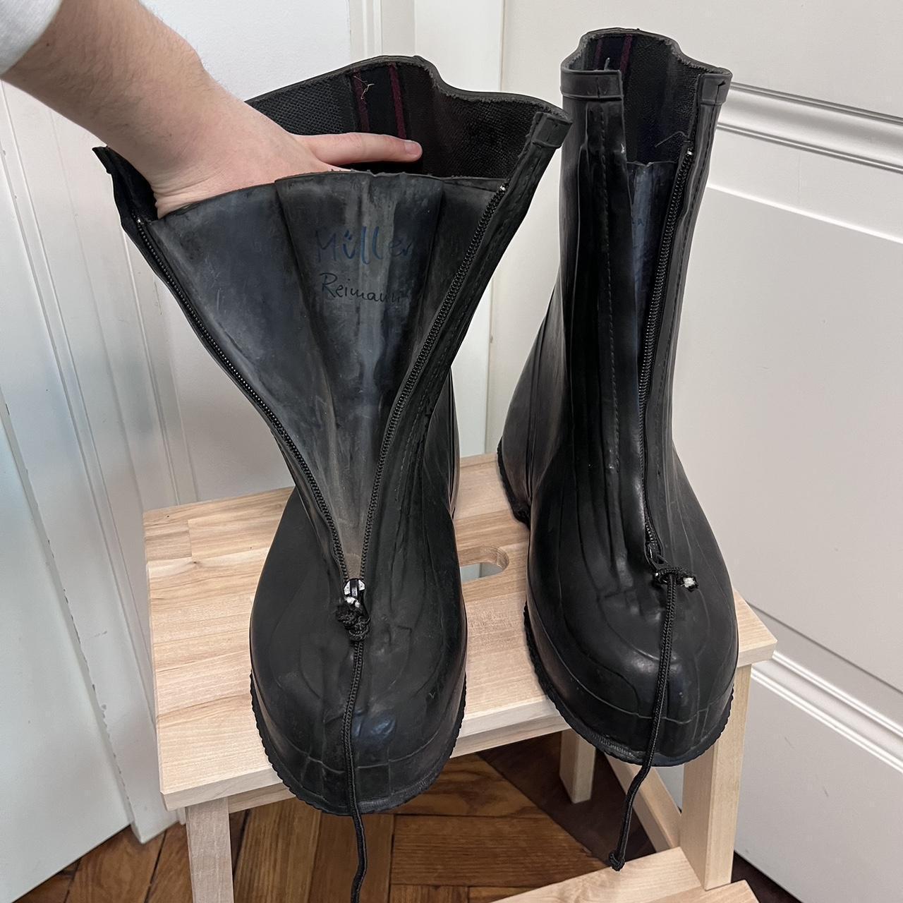 80s Opium Bunny Boots Rubber Combat Army Shoe Covers... | Depop