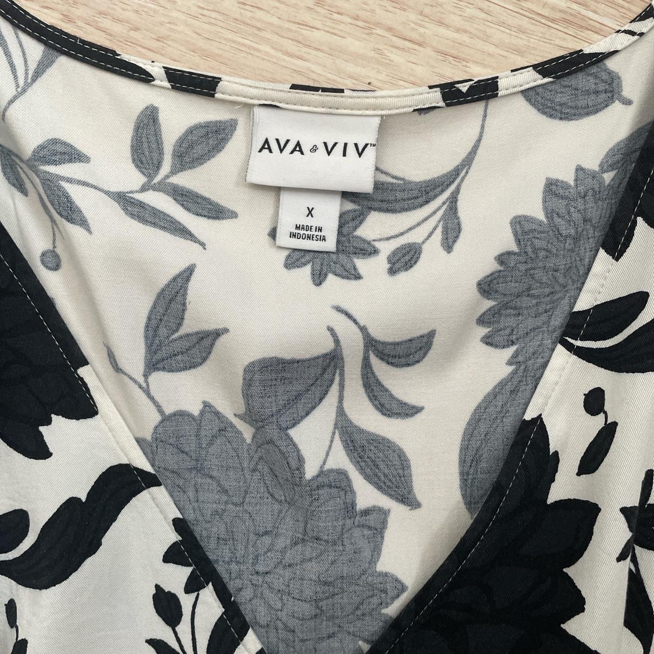 Ava & Viv Women's Black and White Dress | Depop