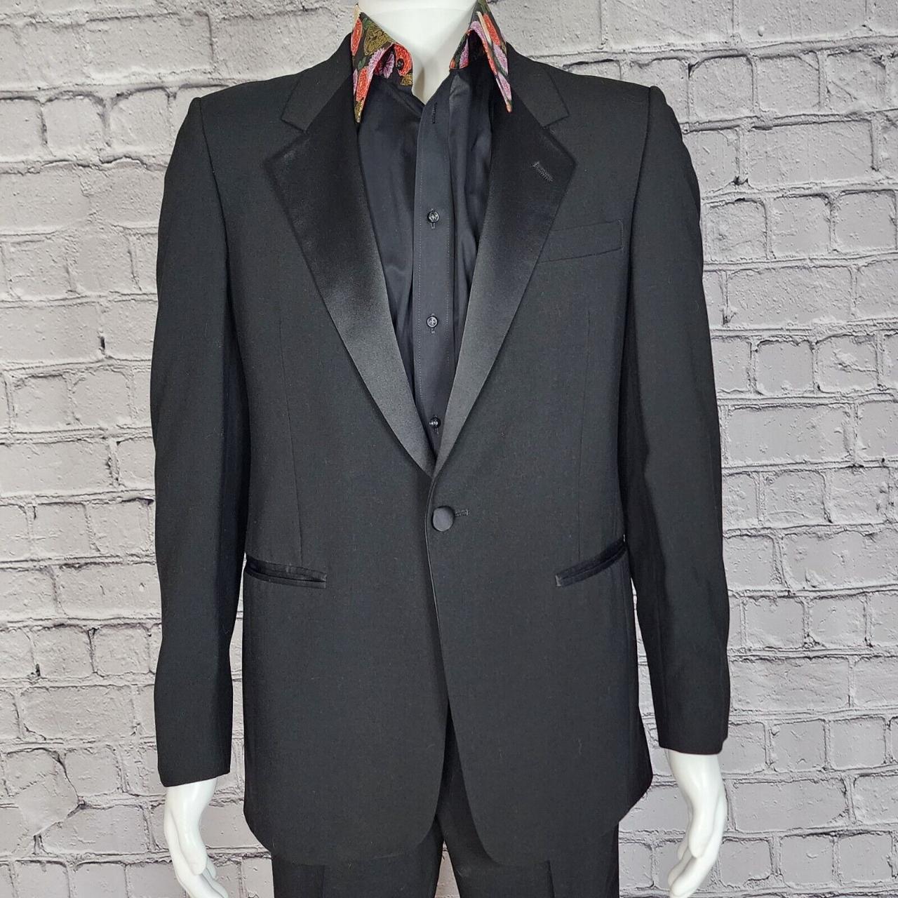 Adolfo 2-Piece Wool Black Tuxedo, Men's 38R. - Depop