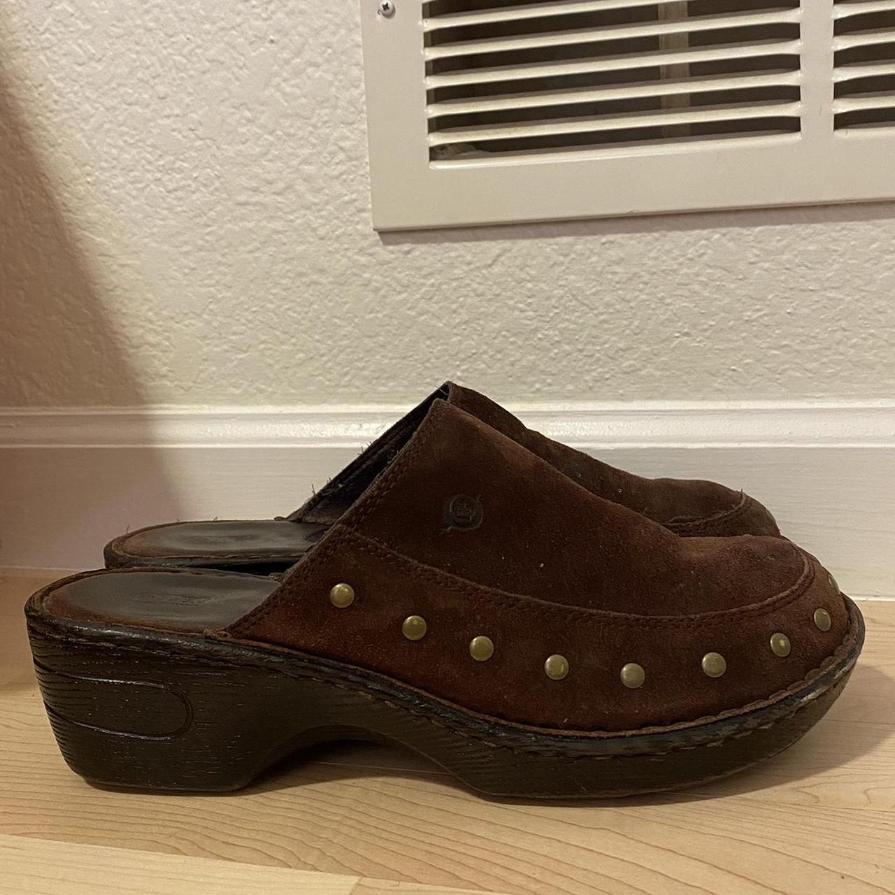 Vintage Born women’s brown clogs with beautiful gold... - Depop
