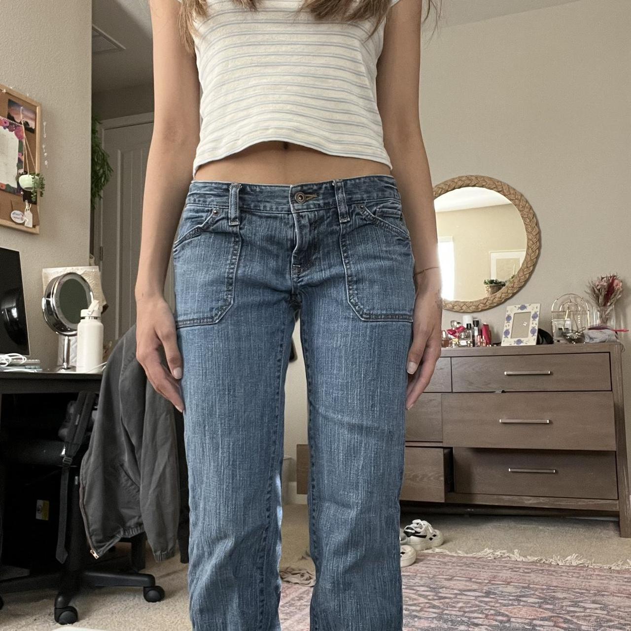 vintage Low rise flare jeans from the loft! Labeled... - Depop