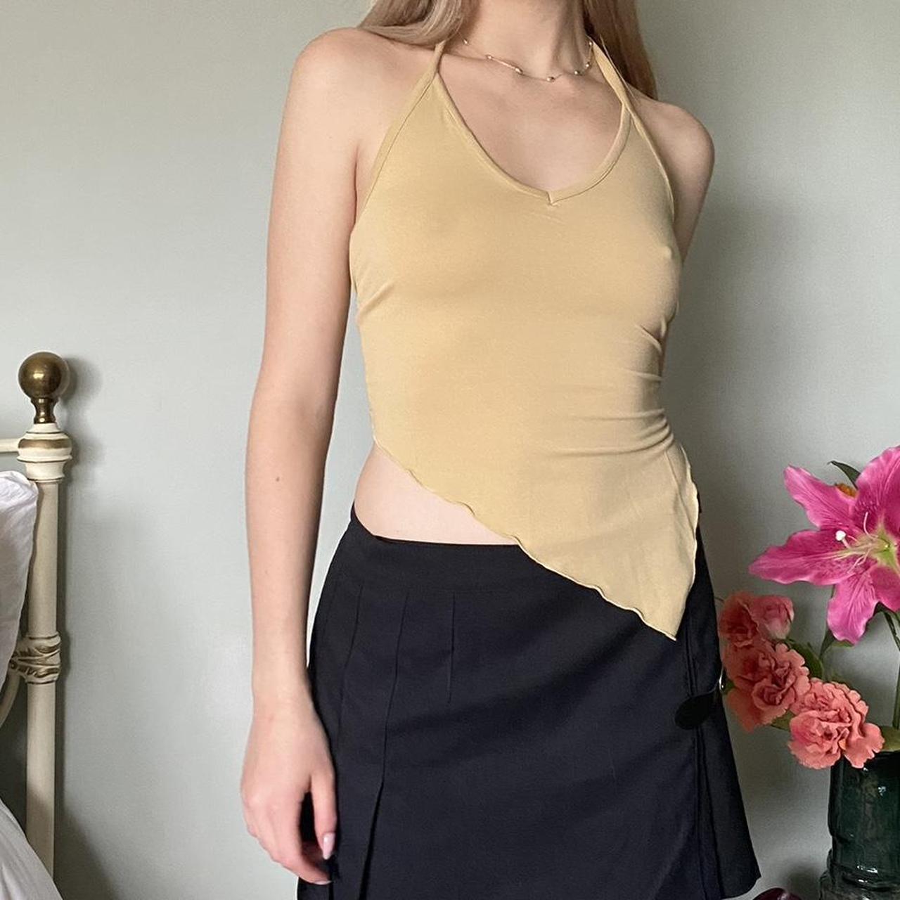 Vintage Asymmetric Backless Halter Neck Cami🌹 ... - Depop