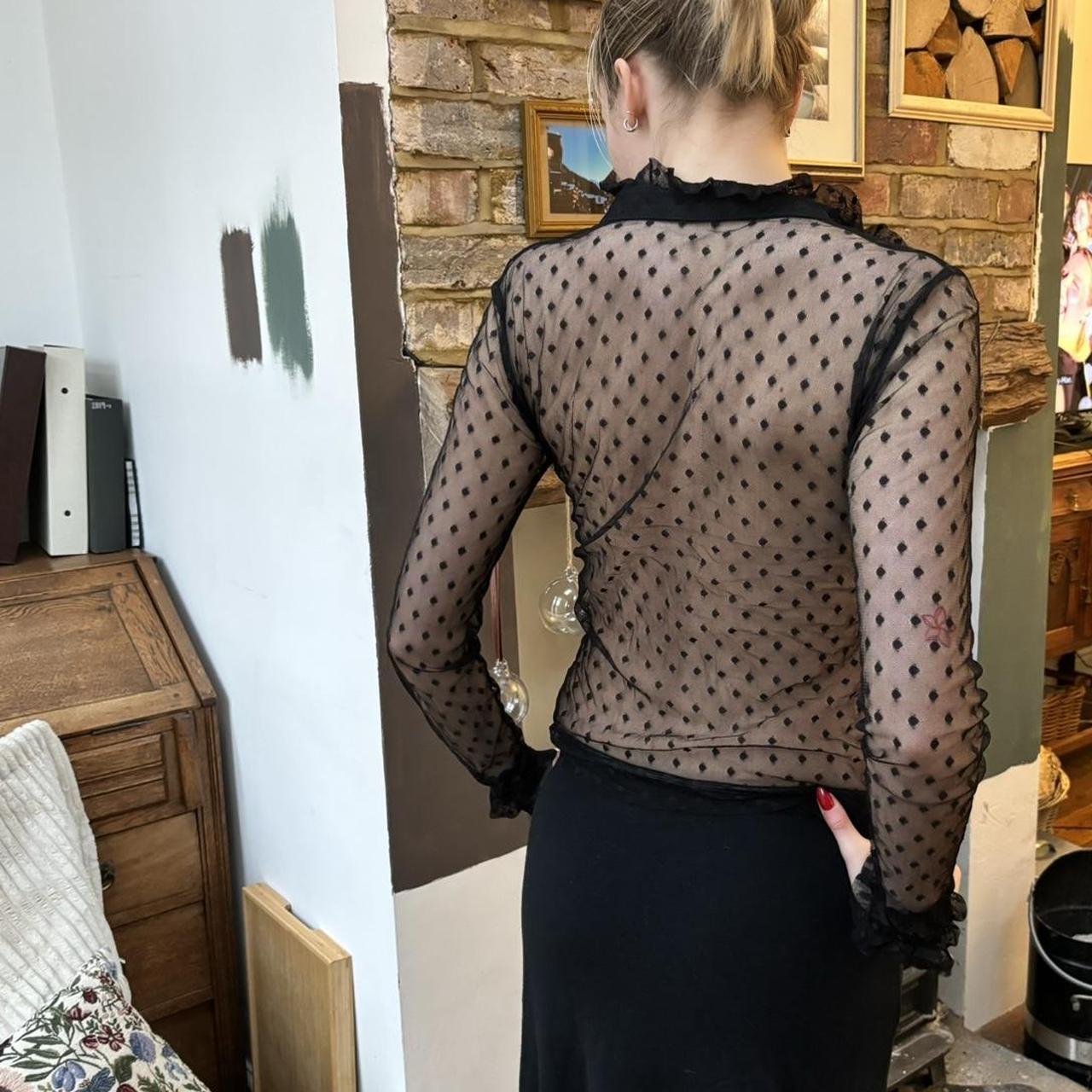 vintage Morgan de toi sheer mesh polka dot... | Depop
