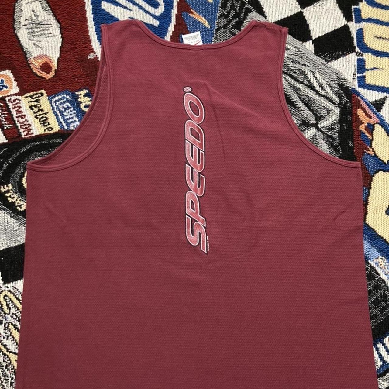 Speedo Tank Top Vintage 1998 Red Large Great... - Depop