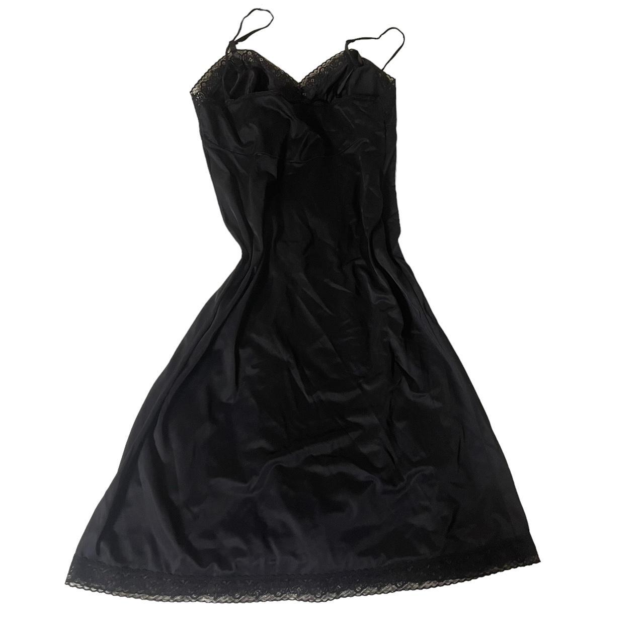 the black silk lace slip dress!! size - small - Depop