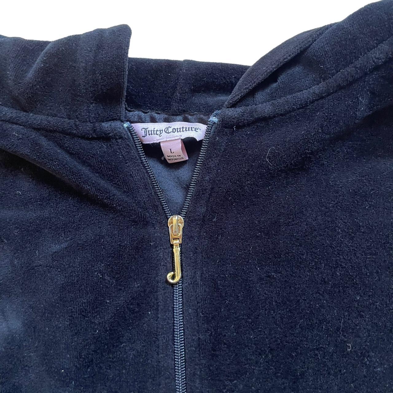 the black juicy couture zip up hoodie!! size -... - Depop