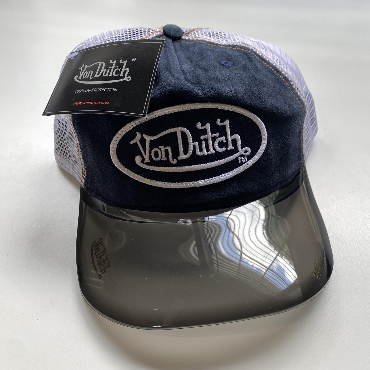 Vintage Y2K Von Dutch Patch Trucker Hat UV Visor -... - Depop