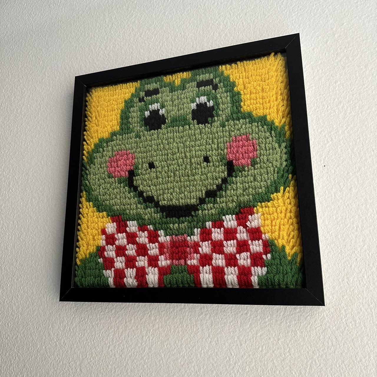 Froggy wall art, frog wall decor, crochet, latch... - Depop