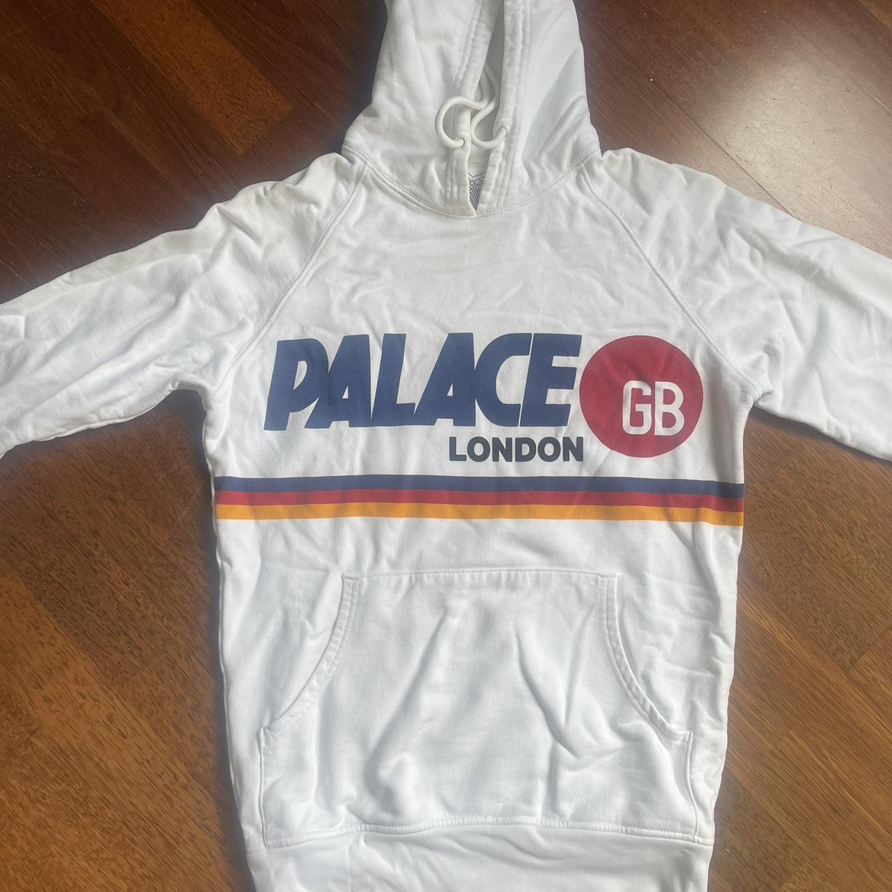 Palace pally-pal white hoodie. Signs of wear as... - Depop