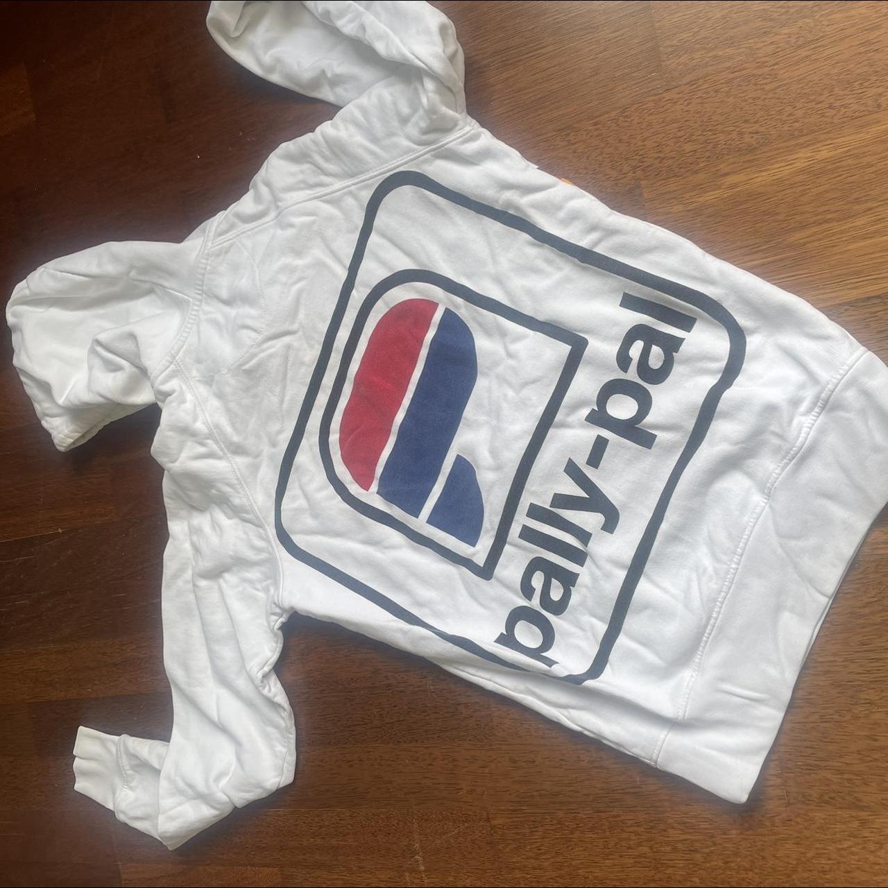 Palace pally-pal white hoodie. Signs of wear as... - Depop