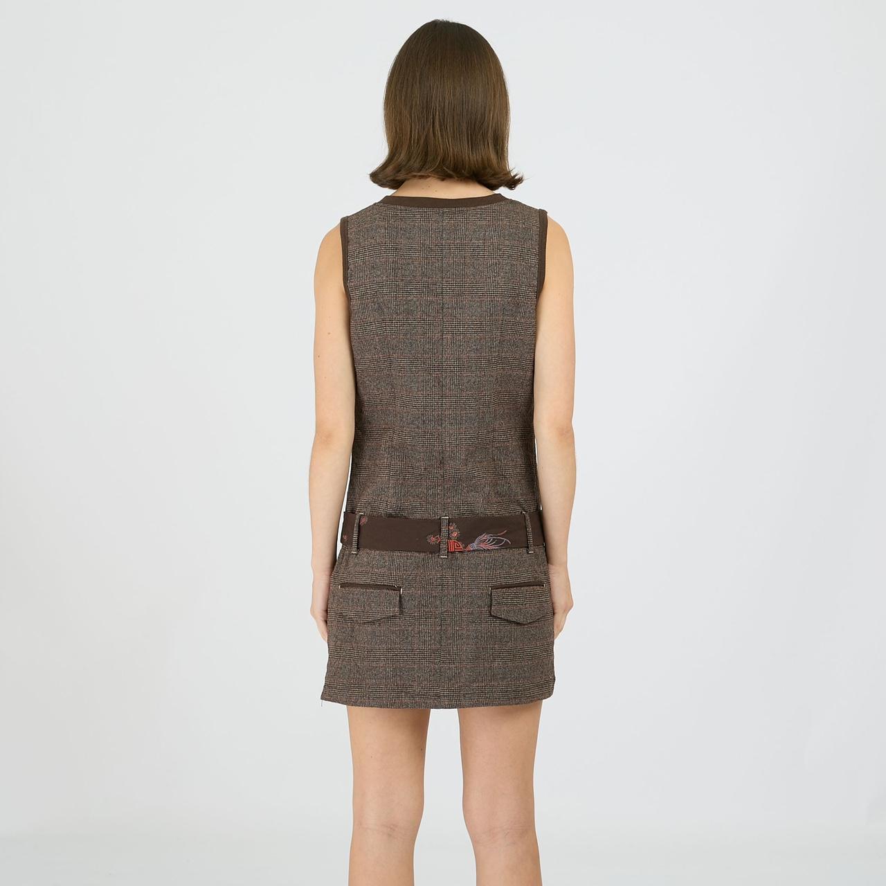 Cop Copine tweed pattern mini dress with a removable... - Depop