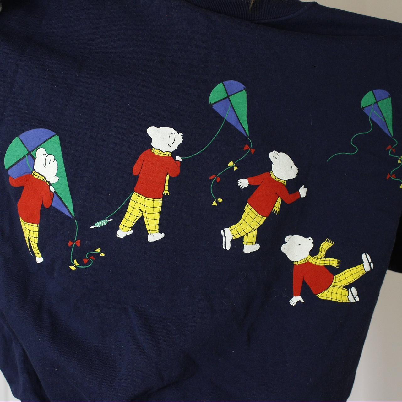 Unique Vintage Rupert Bear Jumper navy Unisex Size... - Depop
