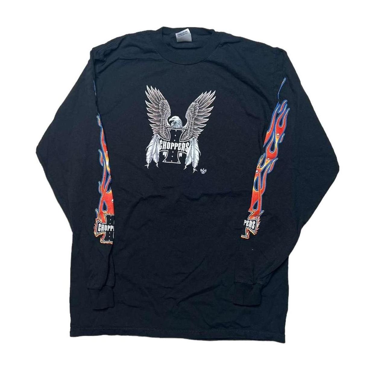 1990s Vintage Native American Choppers Flame Sleeves... - Depop