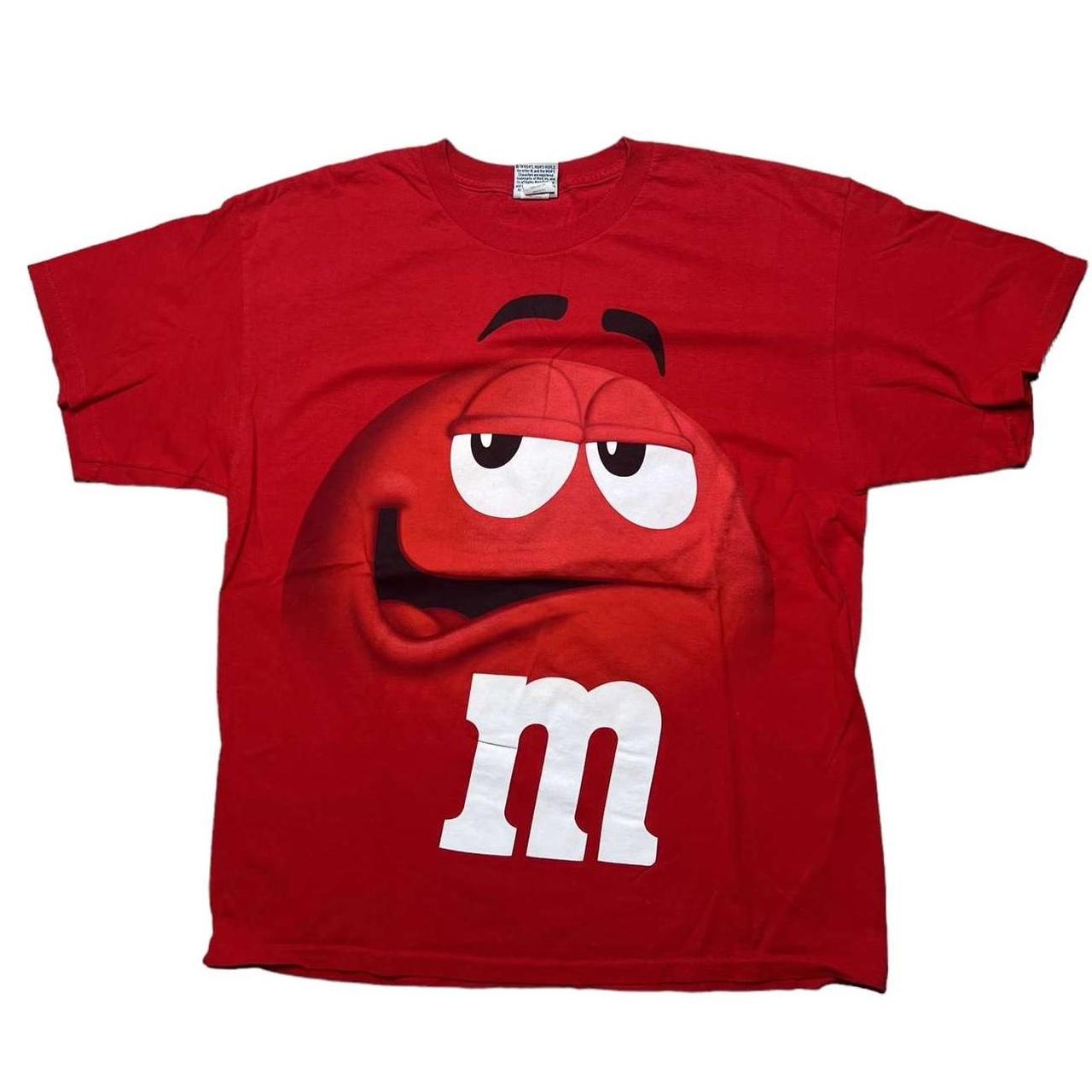 2000s M&M Snack Promo Big Face Red M&M t-shirt #m&m... - Depop