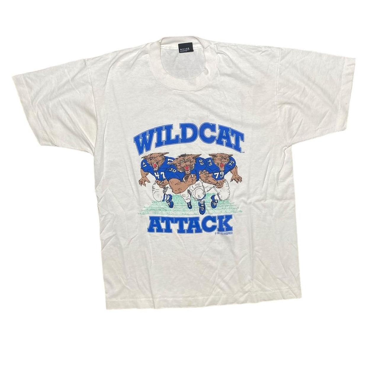 Vintage 1991 Uk Wildcats Wildcat Attack Football... - Depop