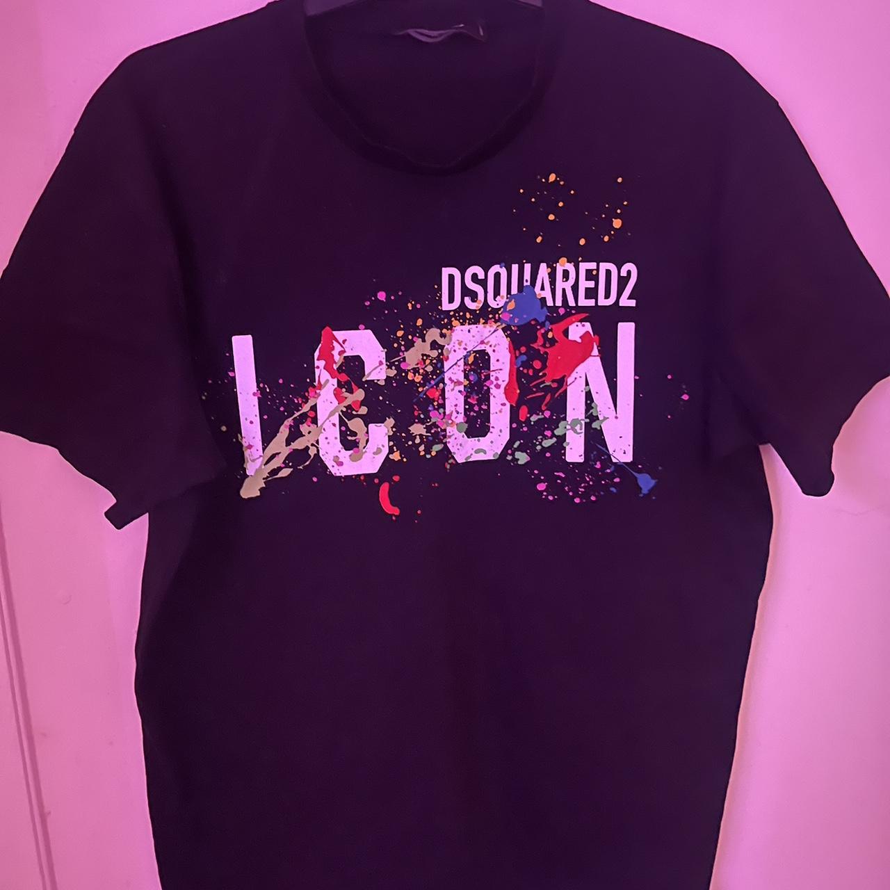 Dsquared icon paint splatter shirt size XL -used... - Depop