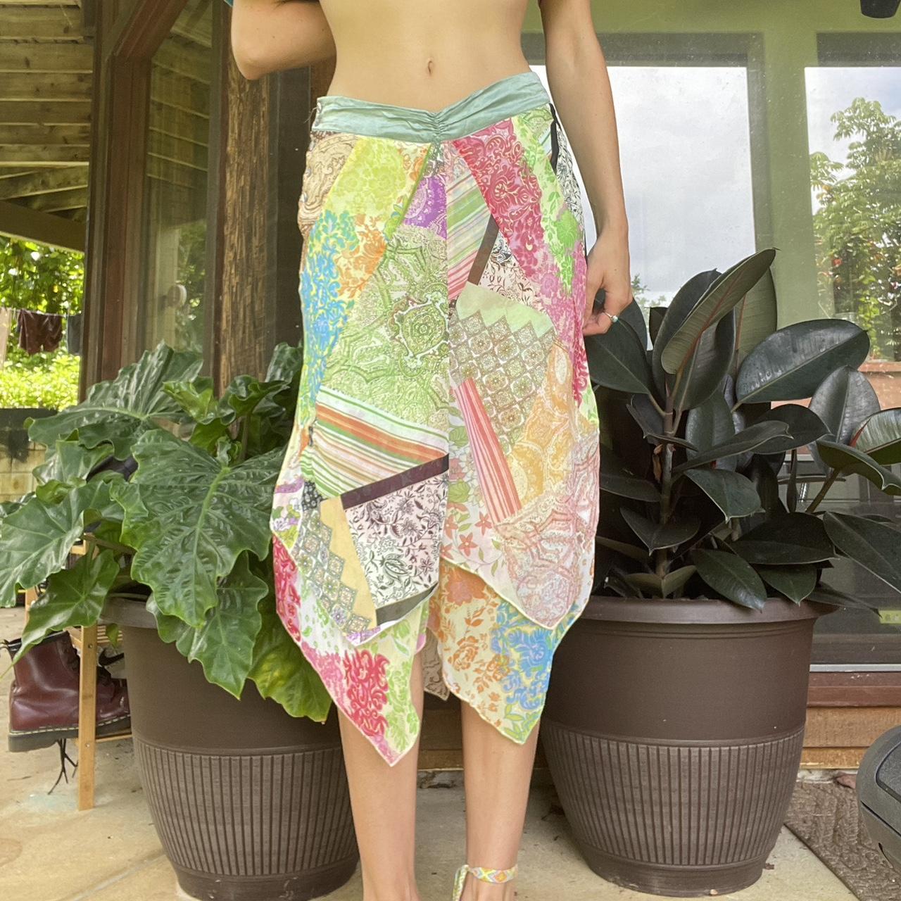 the prettiest vintage 2000s boho flowy patchwork... - Depop