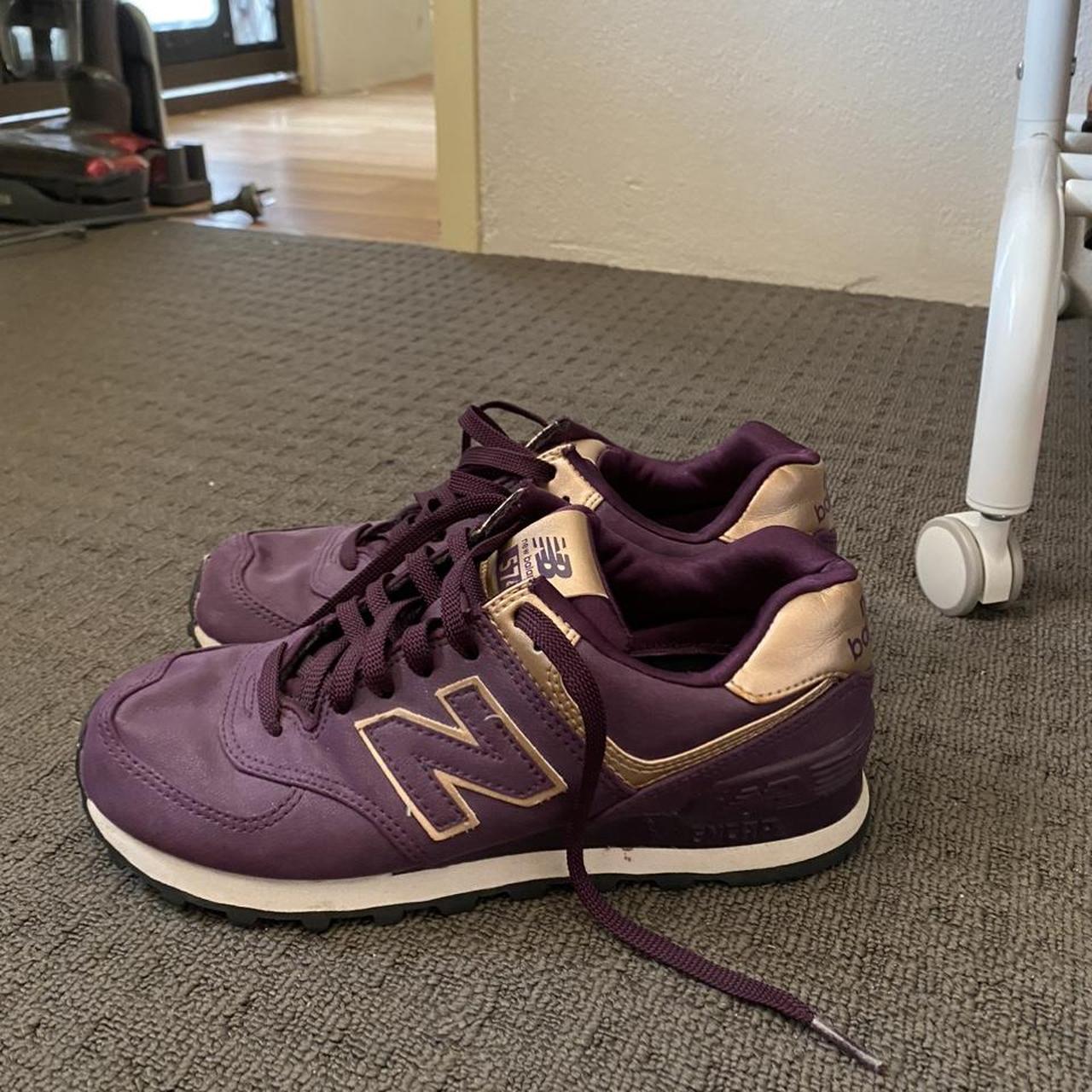NEW BALANCE purple and rose gold chunky sneakers /... - Depop