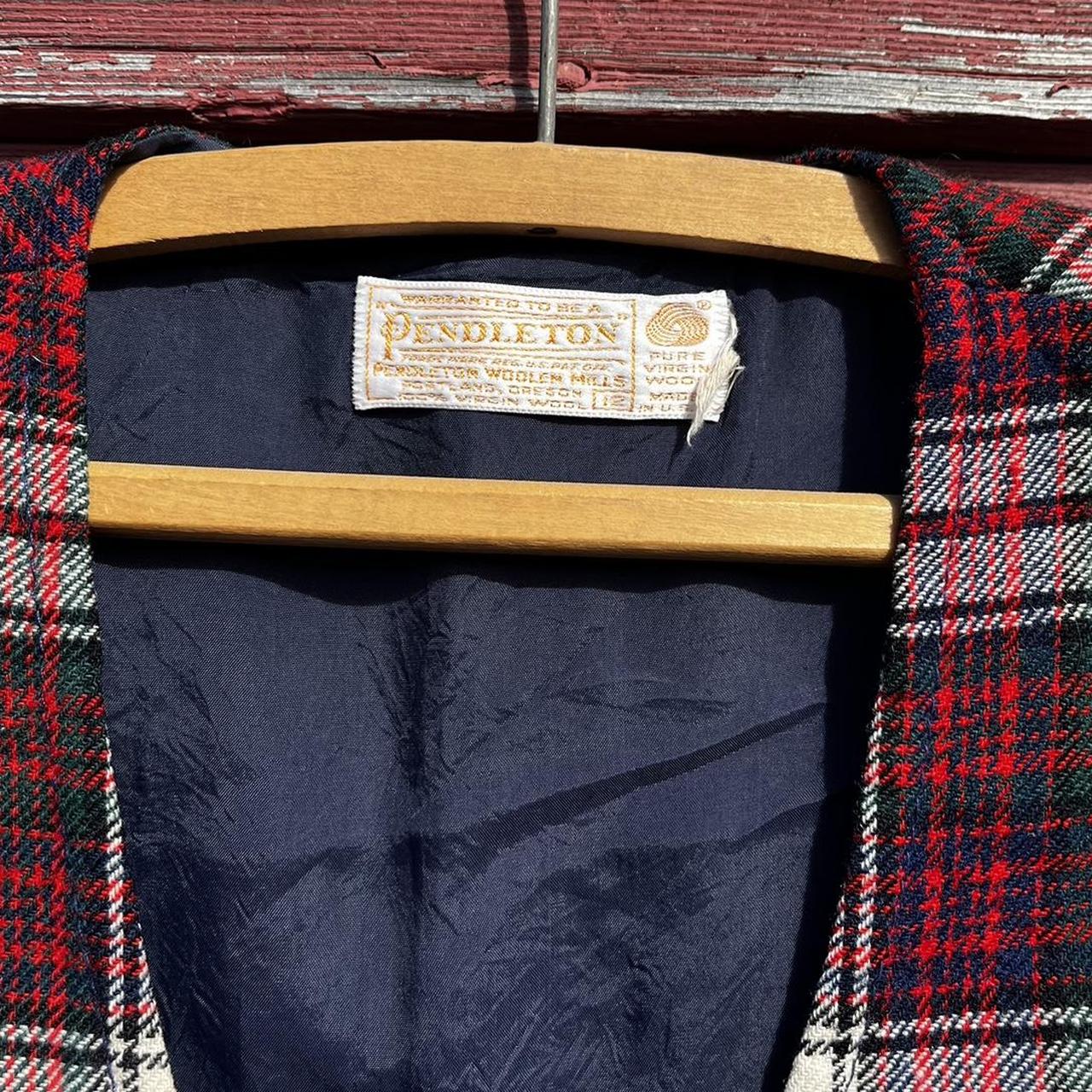 Vintage 1970s Pendleton wool plaid buttoned pinafore... - Depop