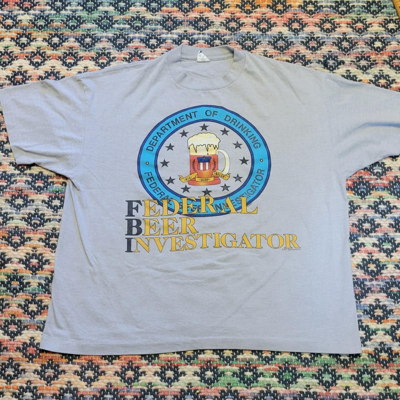 Vintage 80s dri king fbi shirt Boxy large or short... - Depop