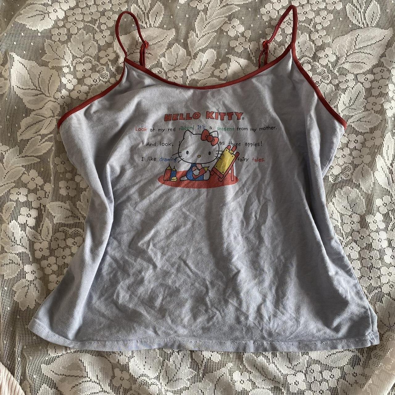 Grey Hello Kitty camisole tank top, excellent used... - Depop