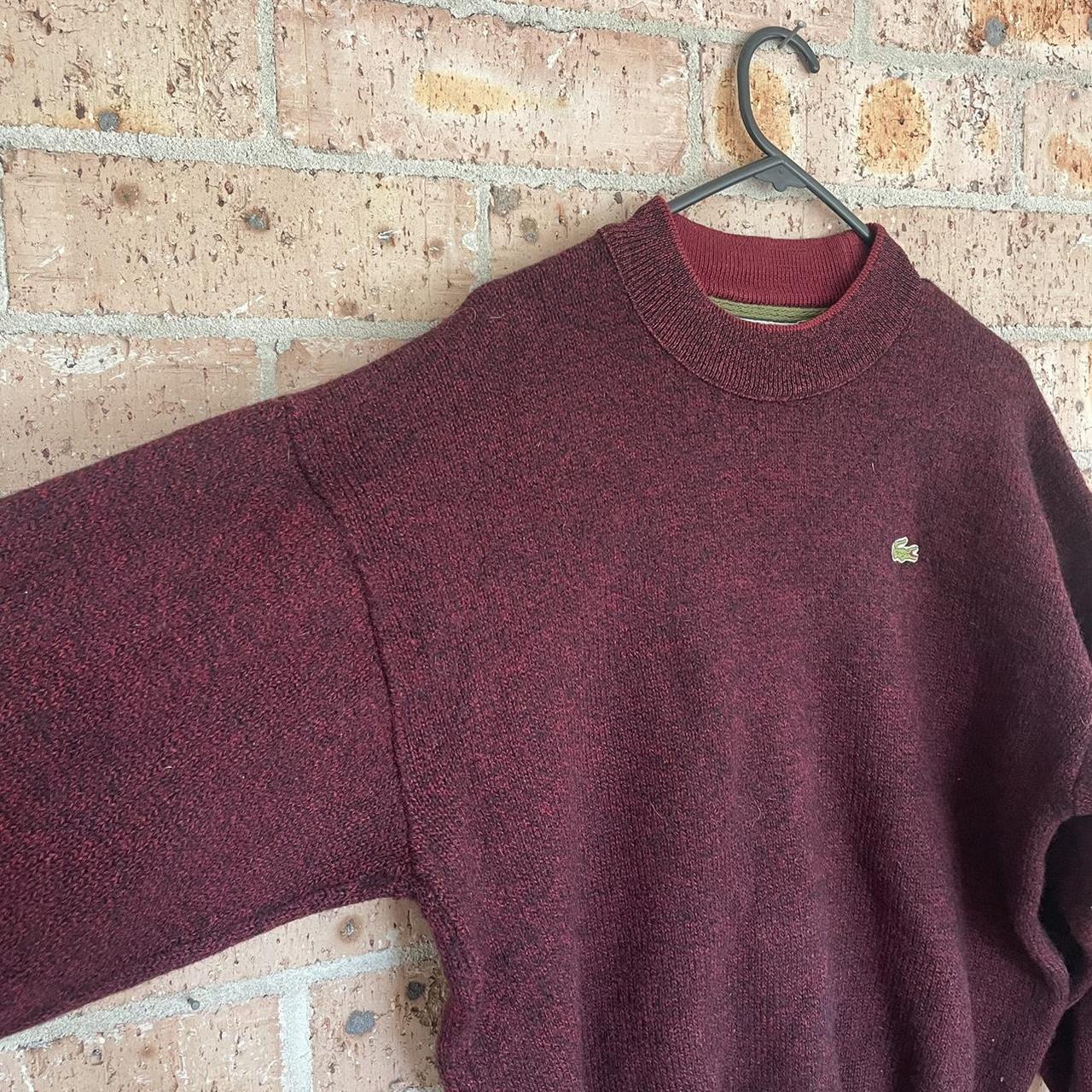 Lacoste maroon knit jumper. Pure wool. So comfy!... - Depop