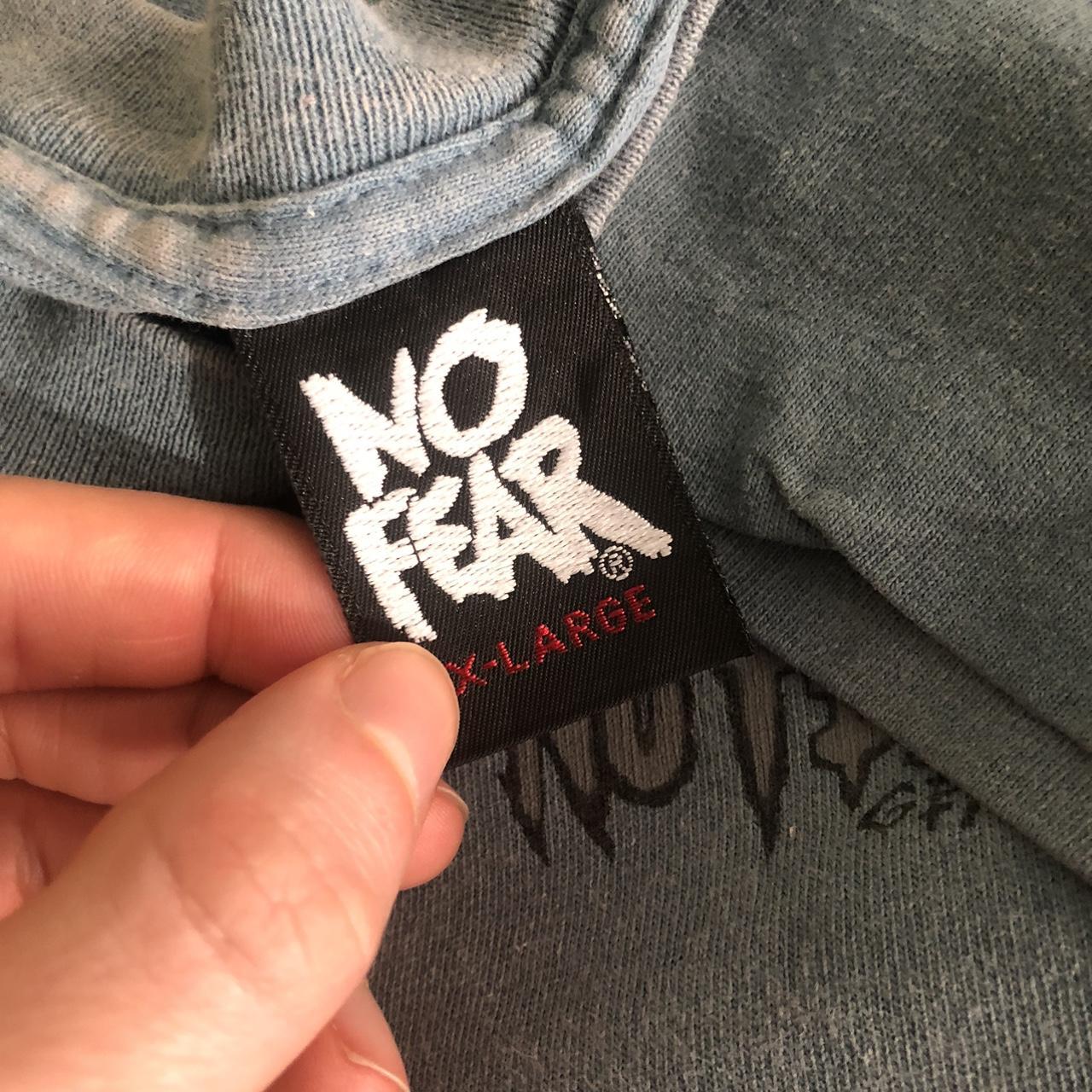 No Fear Men's Blue and Black T-shirt | Depop