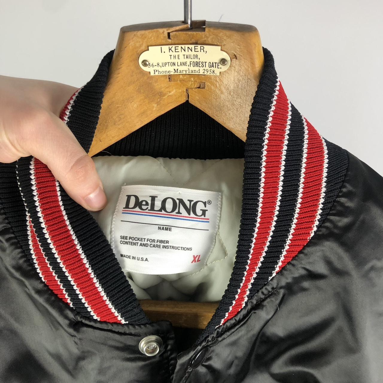 Vintage 1980s Chevrolet Satin Varsity Jacket, Black... - Depop