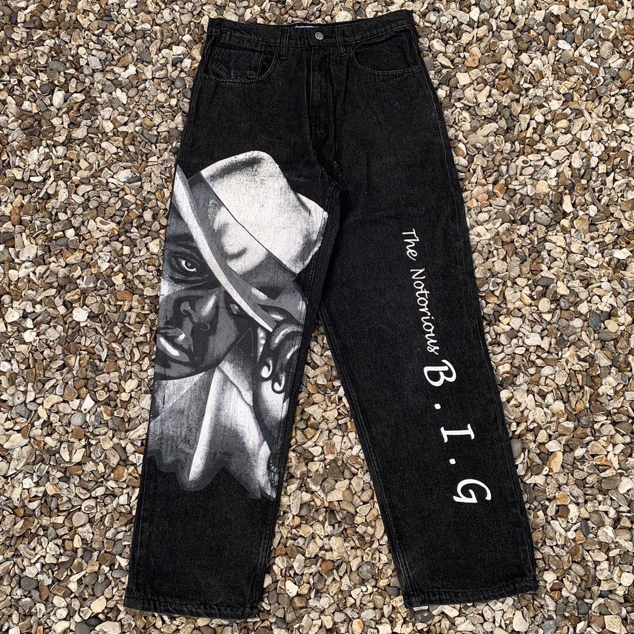 Vintage Brooklyn mint the notorious big baggy jeans... - Depop