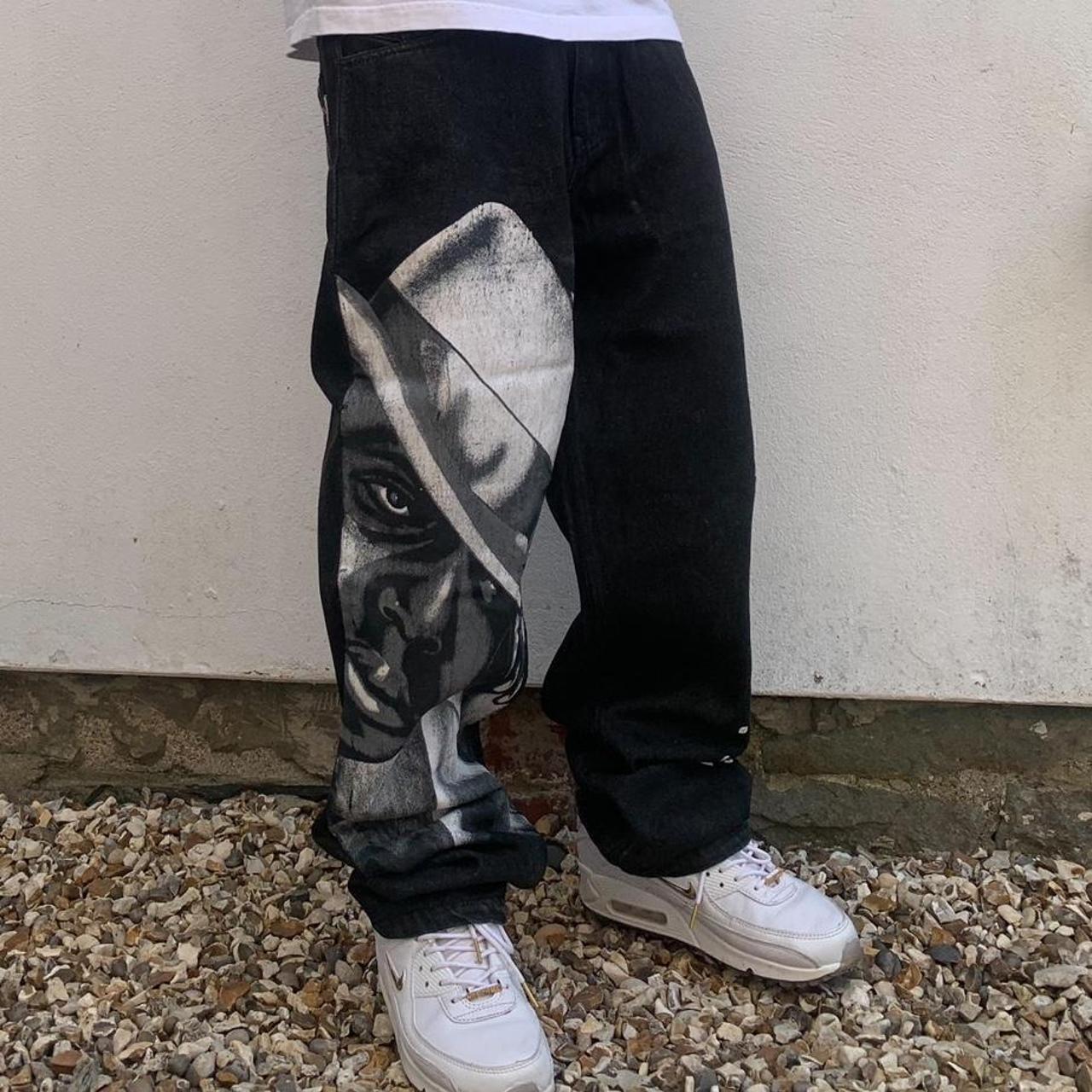 Vintage Brooklyn mint the notorious big baggy jeans... - Depop