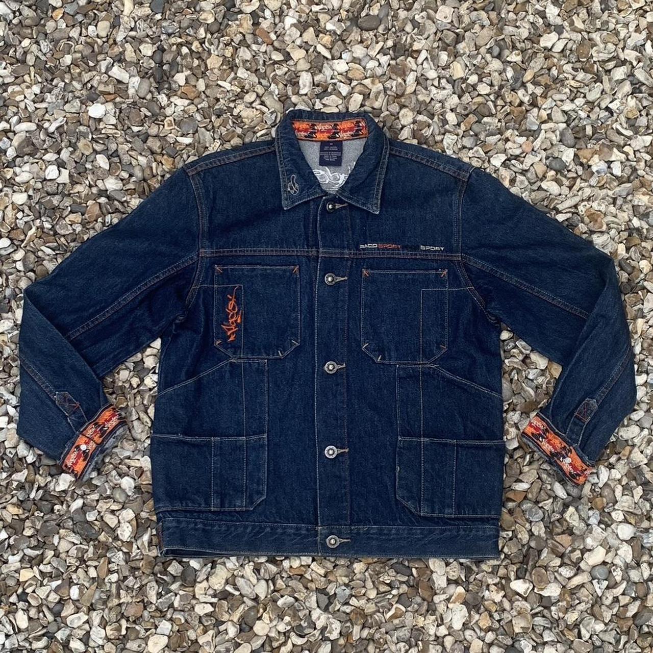 Crazy vintage paco jeans denim jacket with graffiti... - Depop