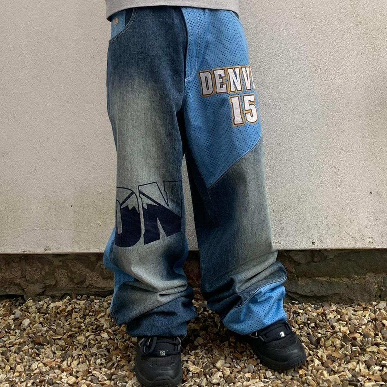 Vintage unk nba Denver nuggets baggy jeans 38x34... - Depop