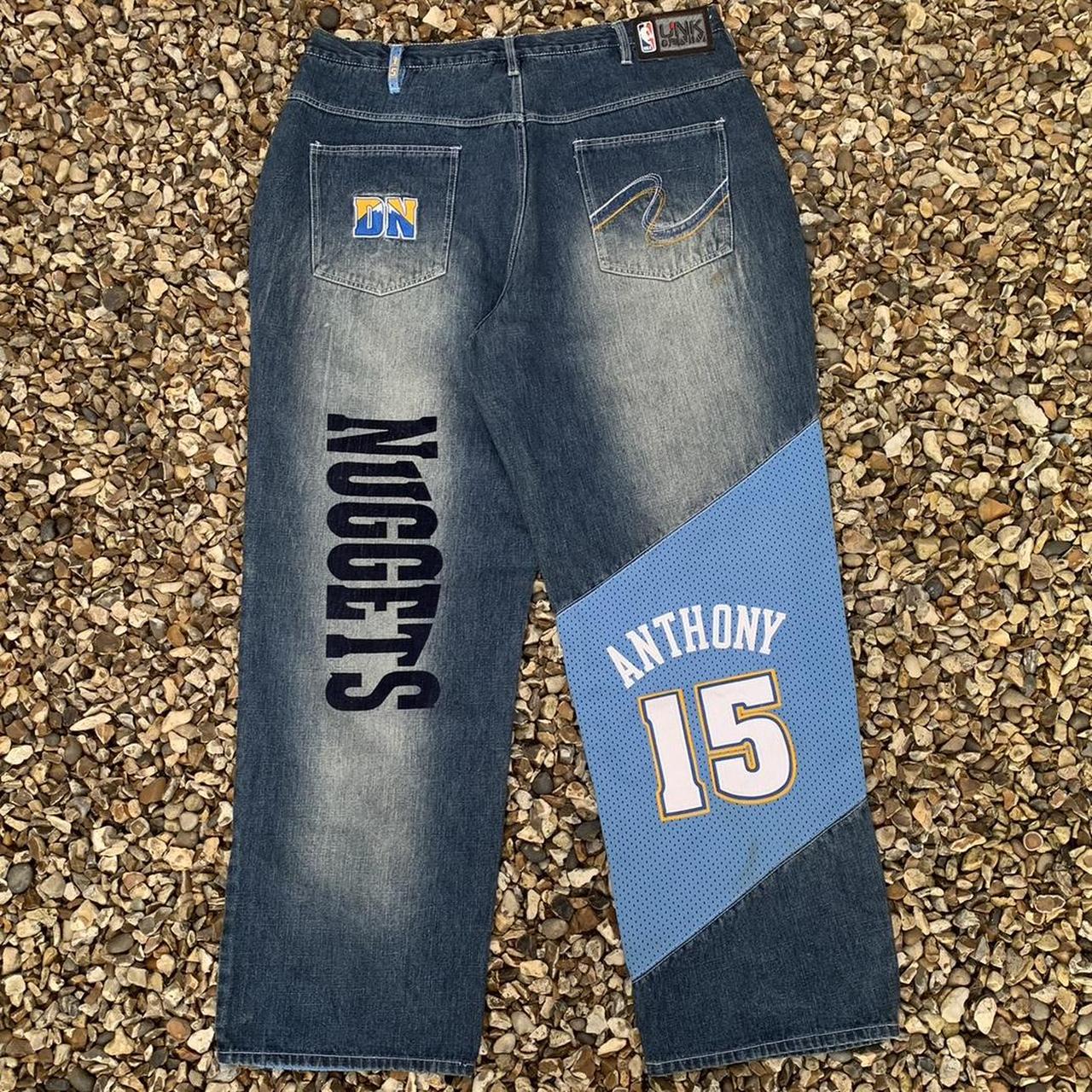 Vintage unk nba Denver nuggets baggy jeans 38x34... - Depop
