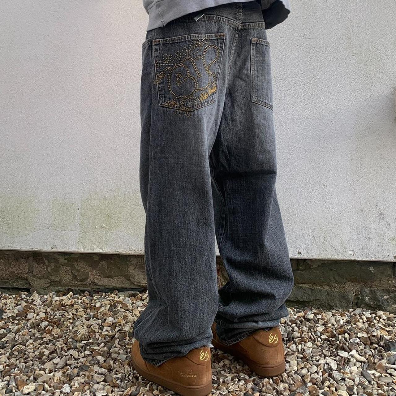 Vintage Ecko graffiti graphic embroidered baggy... - Depop