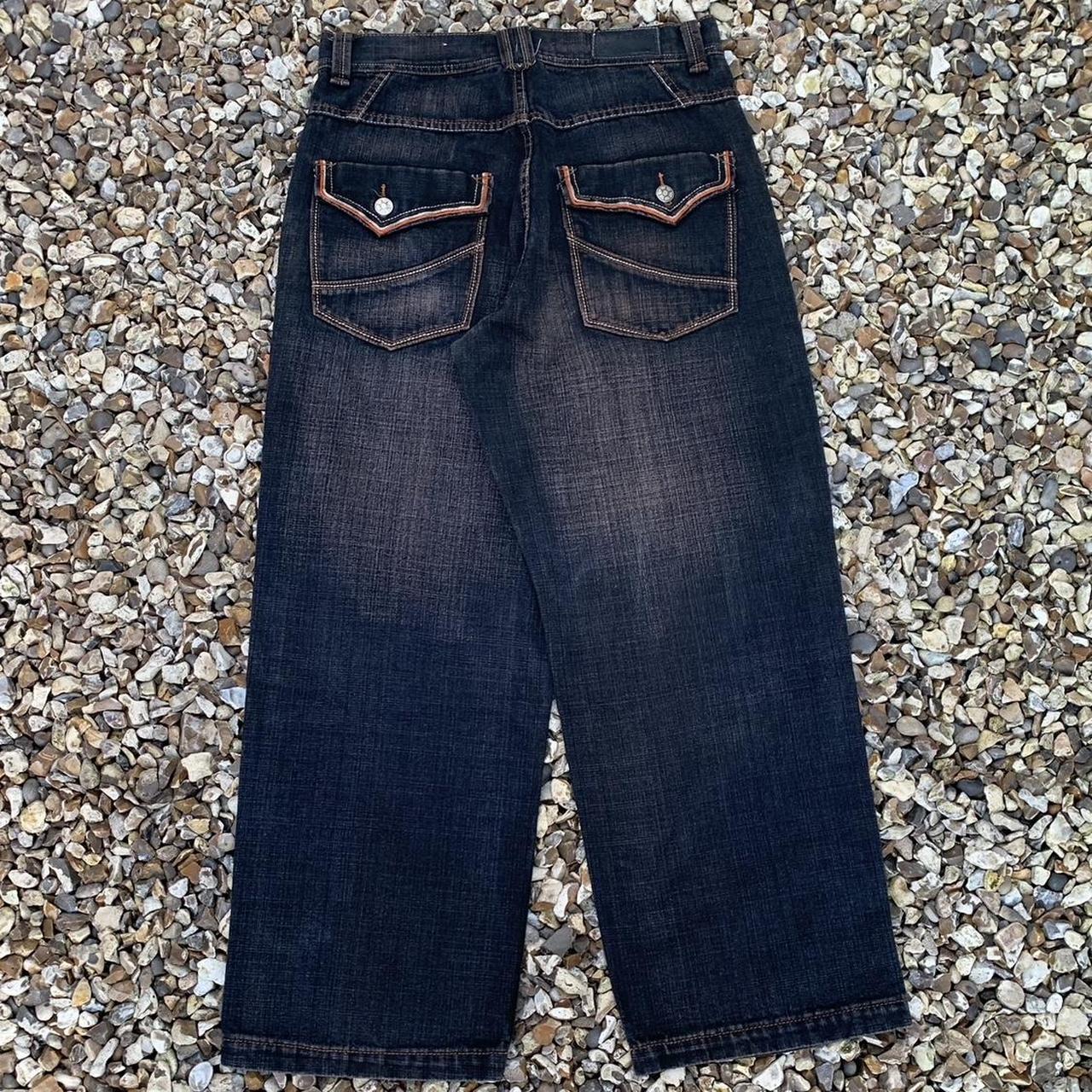 Vintage basic code contrast stitch baggy jeans... - Depop