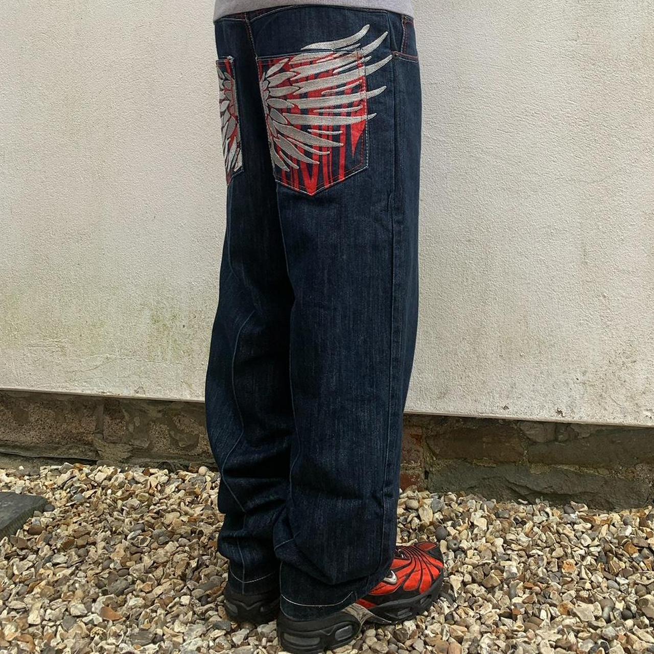 Vintage evolution in design wing graphic embroidered... - Depop