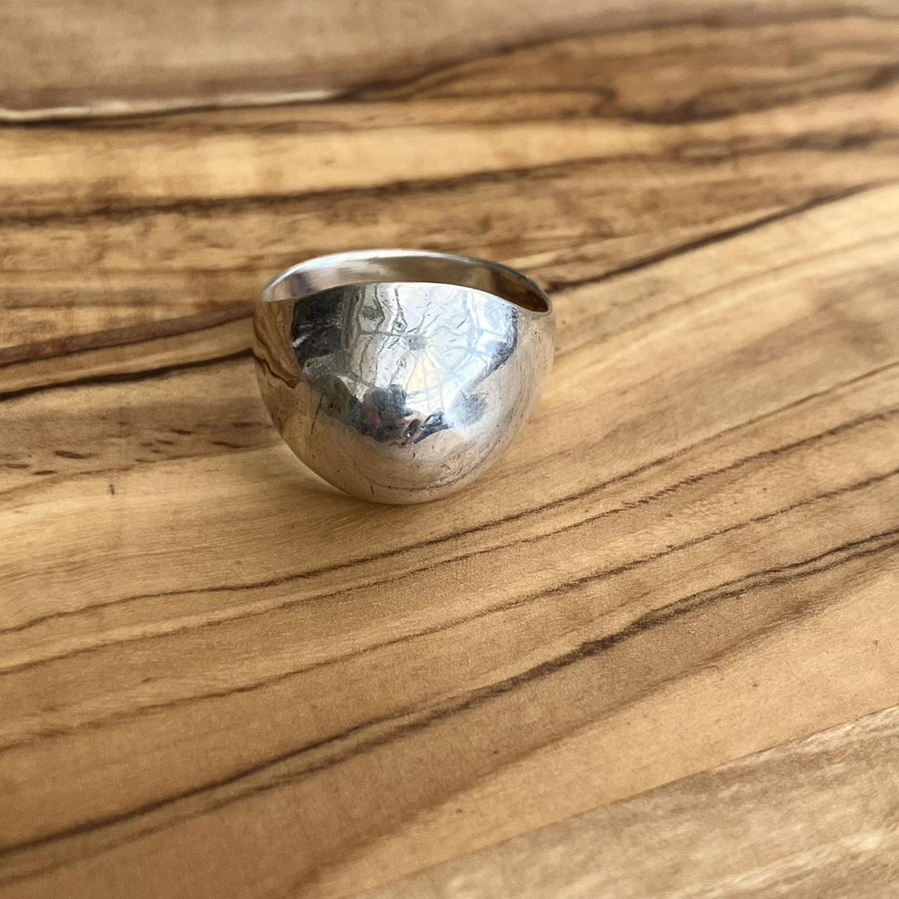 N1620 Vintage sterling silver dome shaped ring... - Depop