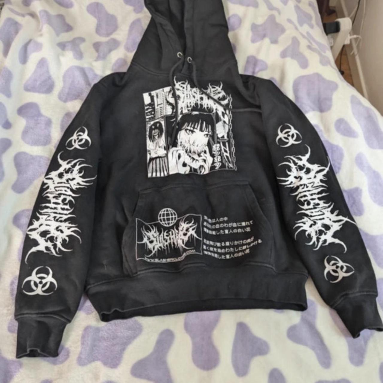 Slasher clothing Smile hoodie runabyte X slasher... - Depop