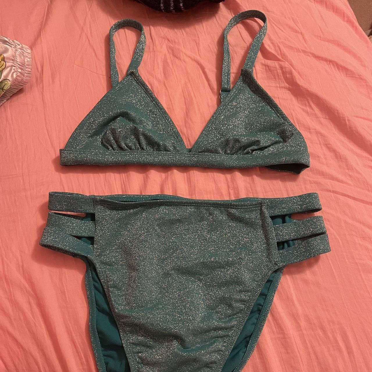 Target Women's Silver and Blue Bikinis-and-tankini-sets | Depop