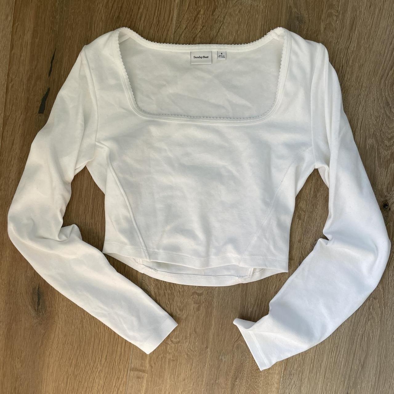 Aritzia square neck long sleeve with seam down the... - Depop