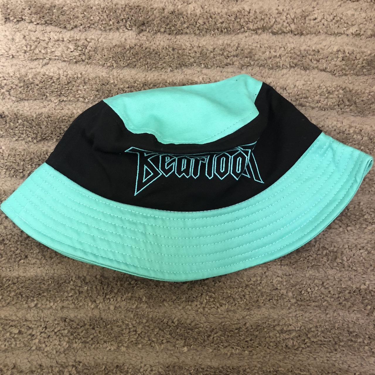 BEARTOOTH TEAL AND BLACK BUCKET HAT - Depop