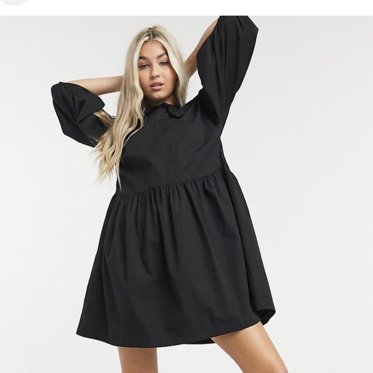Asos black smock dress Size 8 Brand new without... - Depop