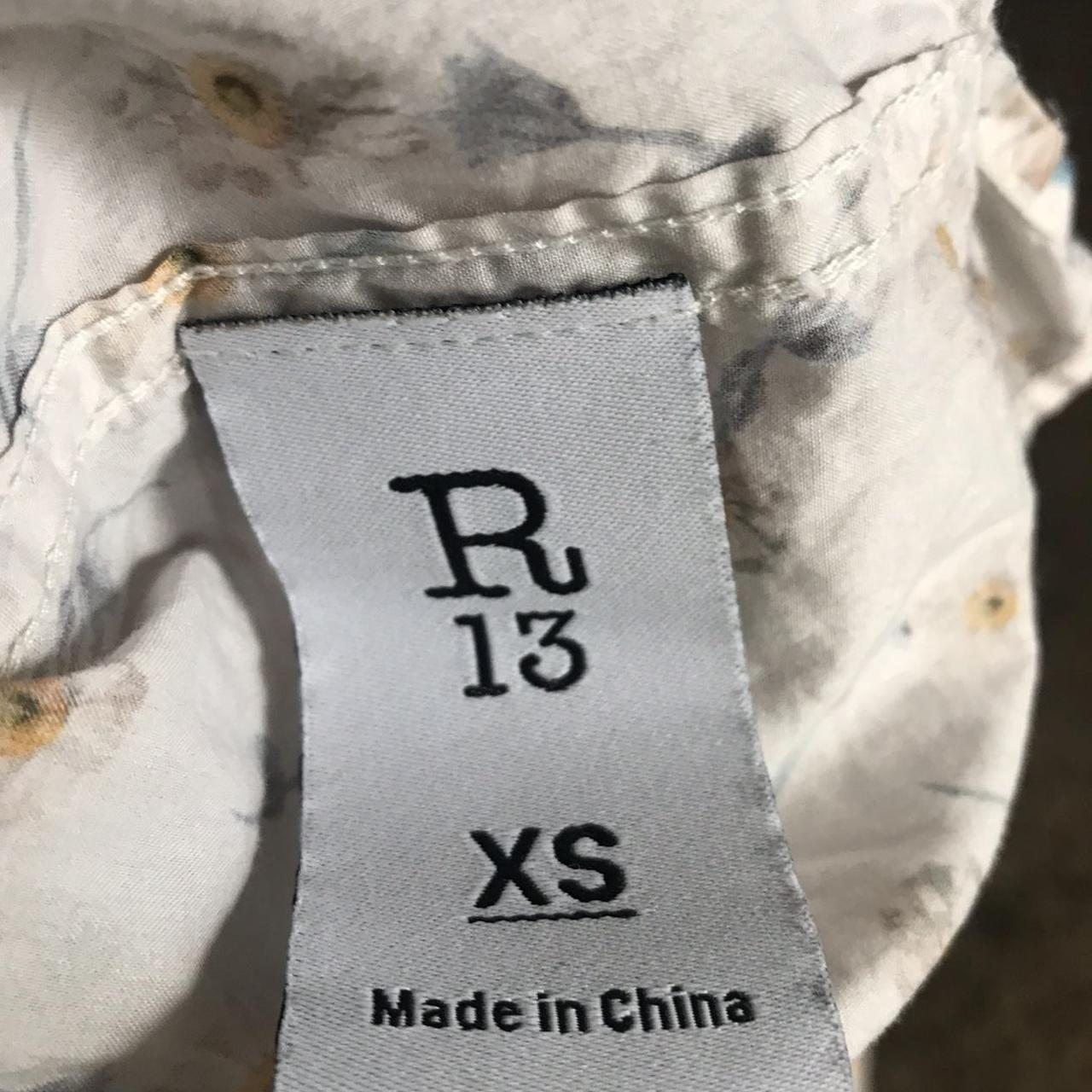 R13 floral button down Top, size XS, Short sleeves,... - Depop