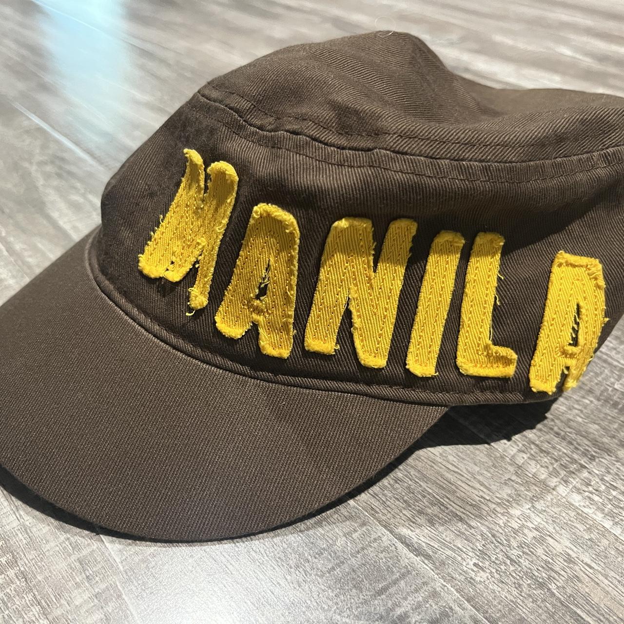 Brown and yellow Manila cap - Depop